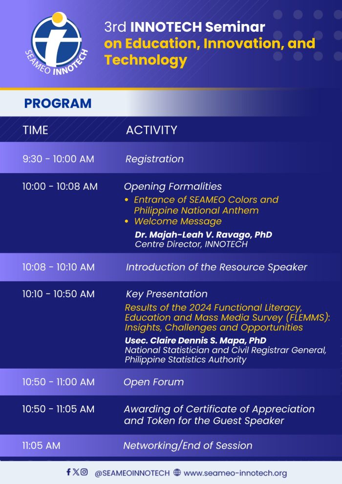 INNOTECH Seminar Series on Education, Innovation and Technology ...